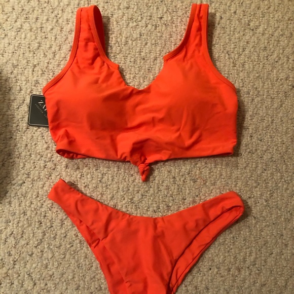 Zaful | Swim | Neon Knitted High Cut Tank Bikini | Poshmark